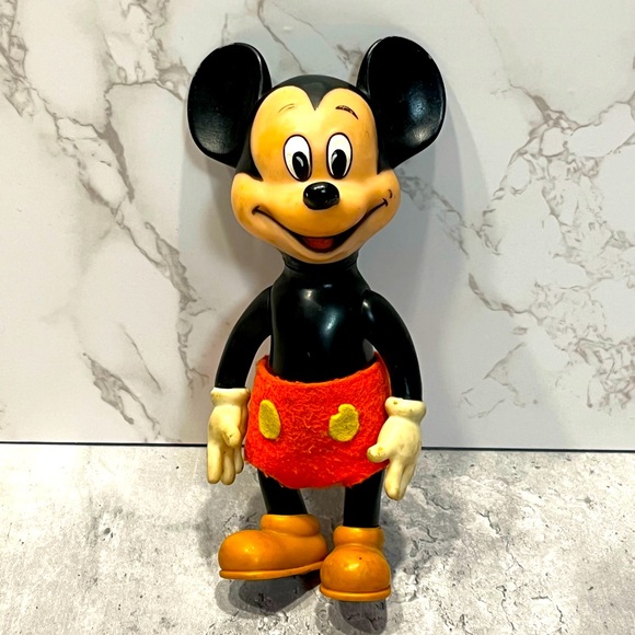Disney | Toys | Vintage Rubber Plastic Mickey Mouse Posable Head Arms ...